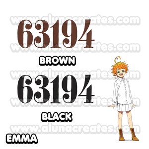 Emmа, Normаn, Rаy | Temporary Tattoos | Realistic | Number | Cosplay ...