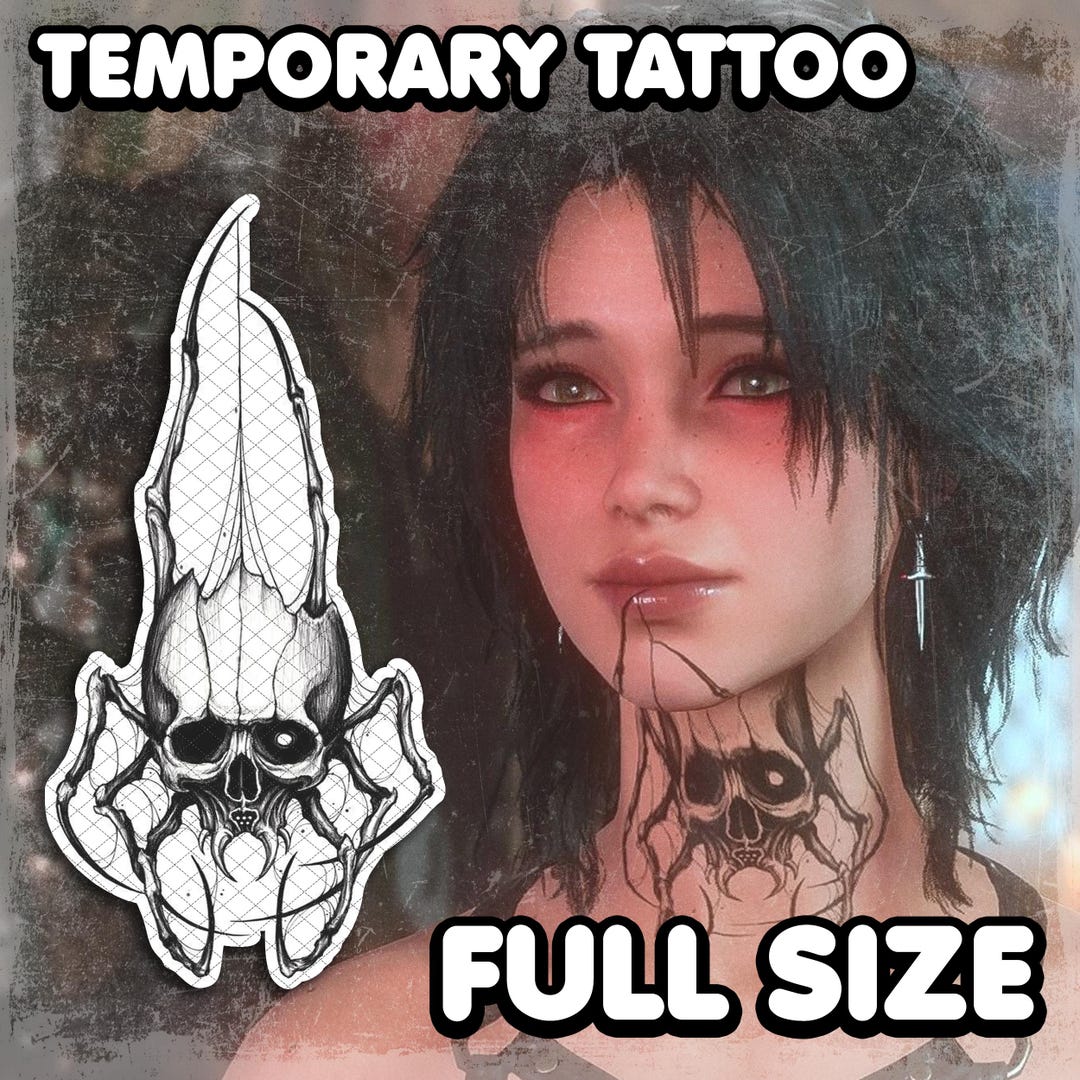 Tav | Temporary Tattoo | Realistic | Waterproof | Neck Tattoo | Cosplay ...