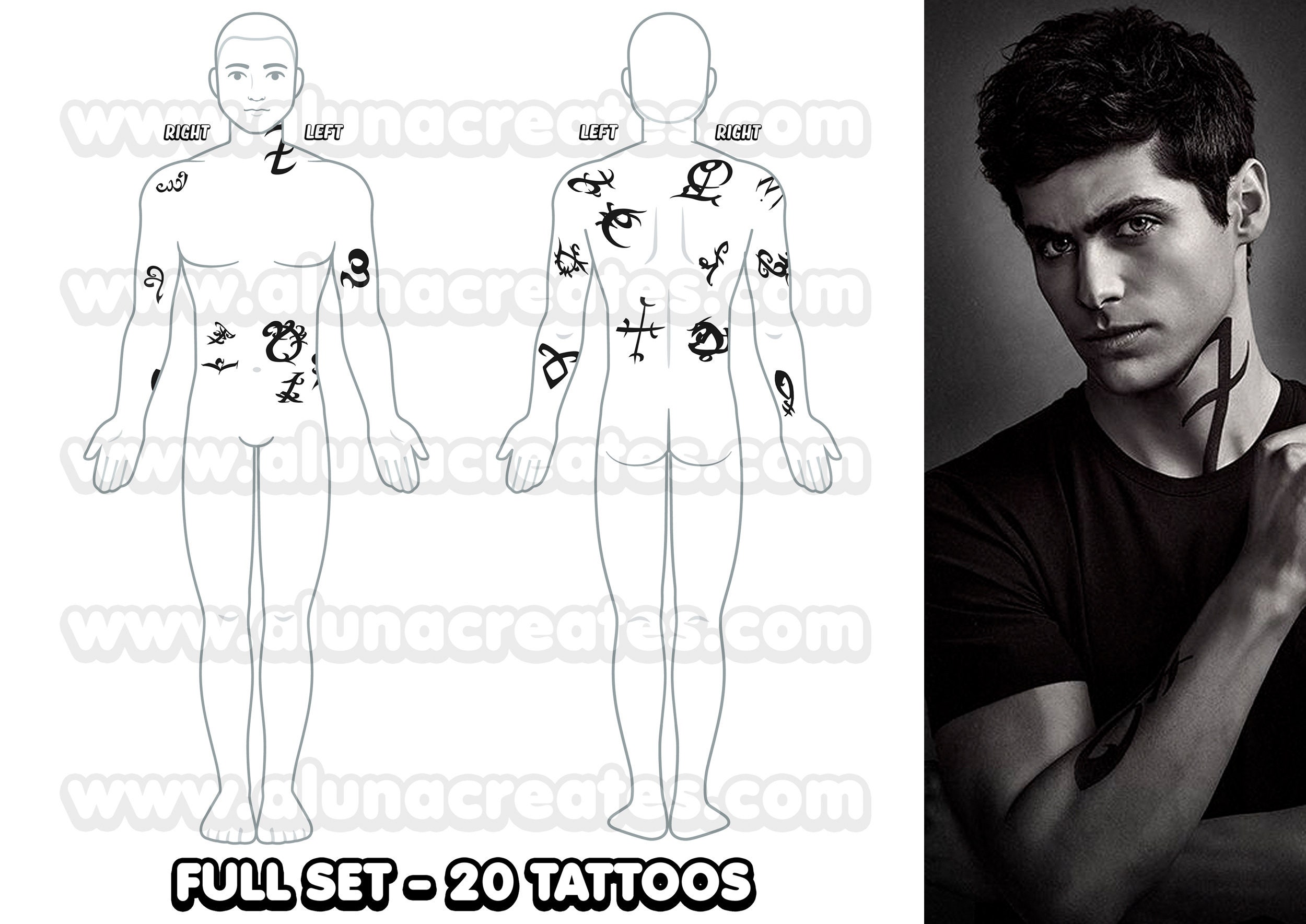 Shadowhunters | Temporary Tattoos | Realistic | Cosplay | Costume ...