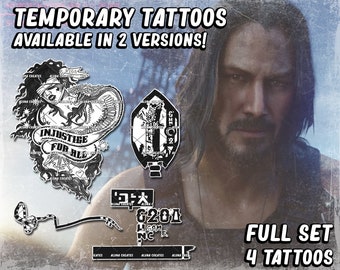 Johnny Silverhand Tattoo - Etsy UK