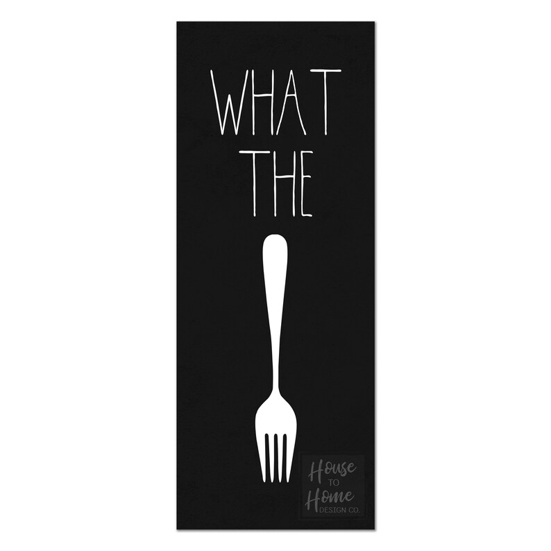 What The Fork Rustic Wooden Framed Kitchen Sign | Etsy