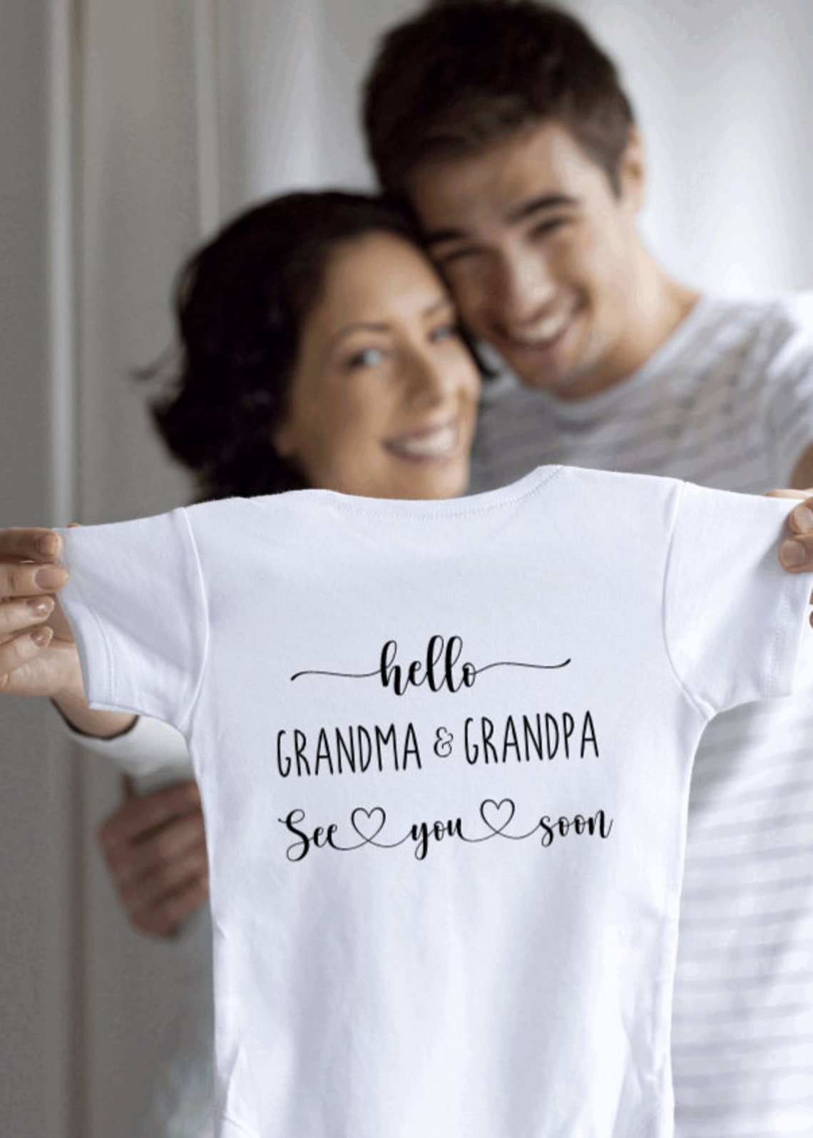 Hi Grandma and Grandpa Pregnancy Announcement Bodysuit Baby - Etsy