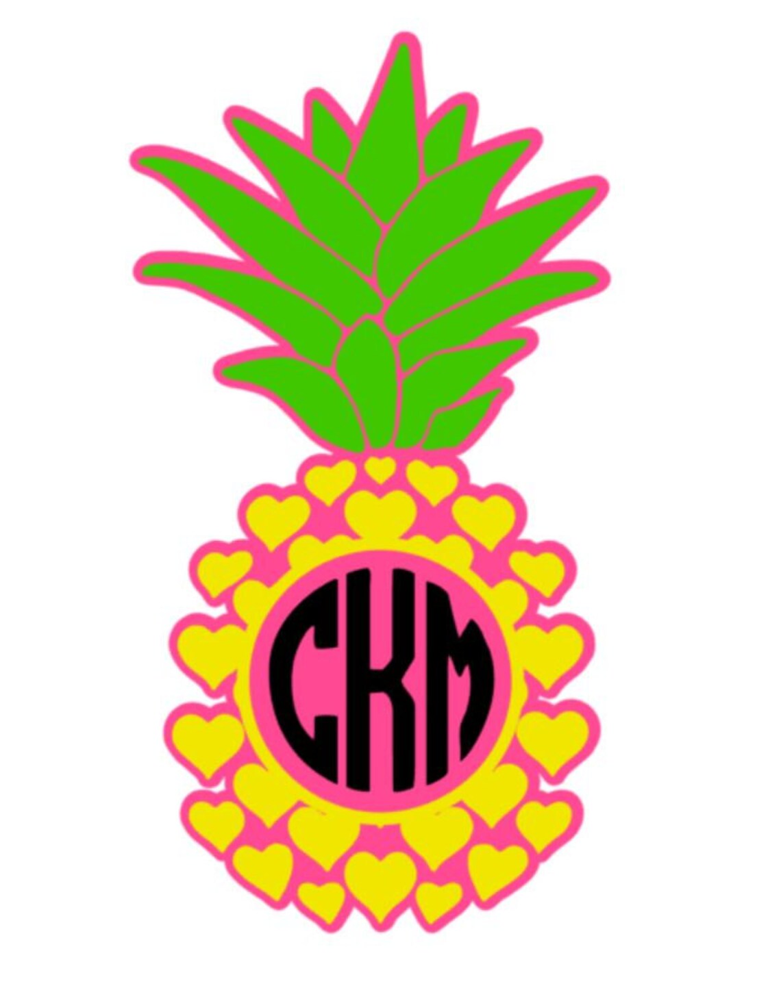 Pineapple Monogram SVG - Etsy