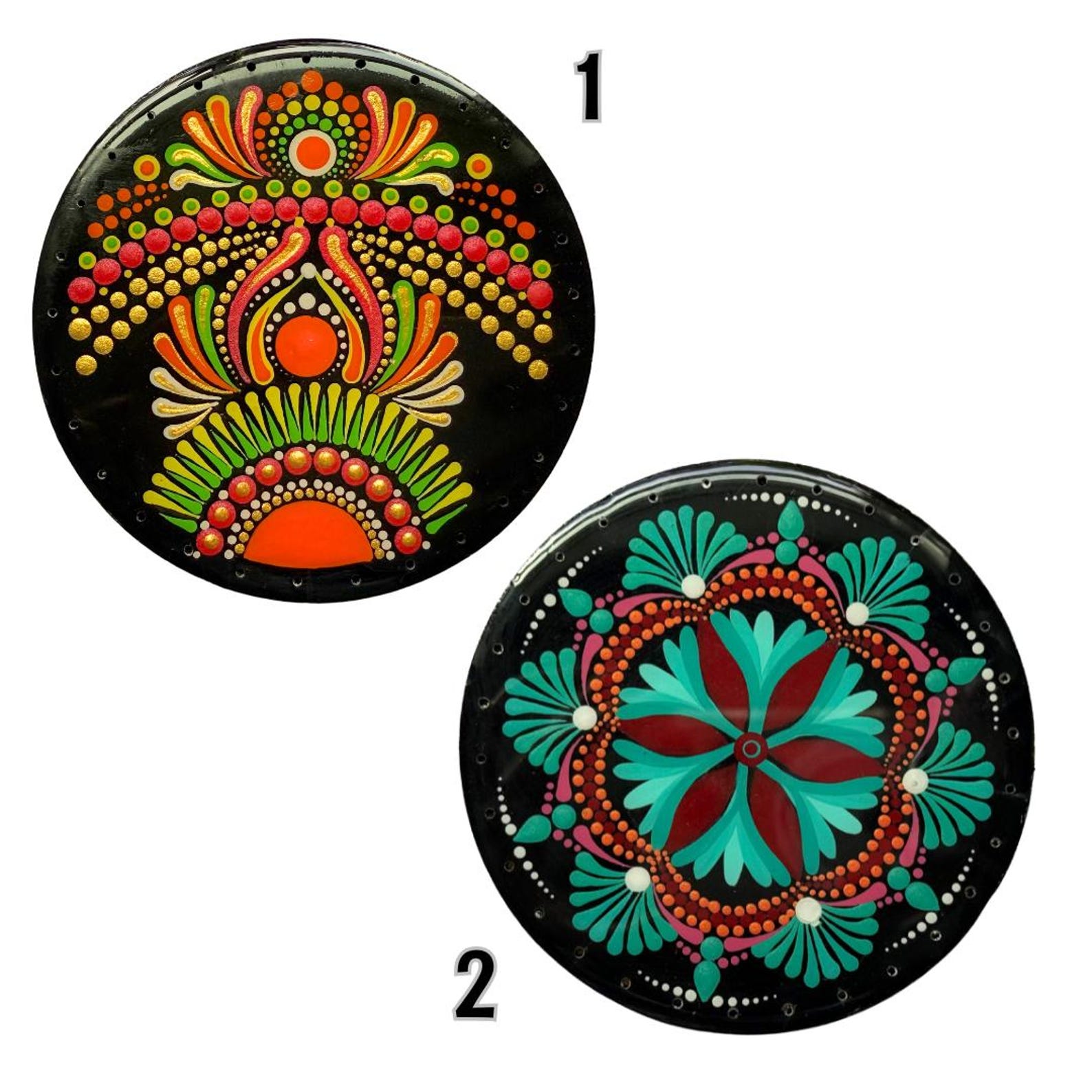 100% Handcrafted Wooden Basket Bases W/ Mandala Designs and Holes for ...
