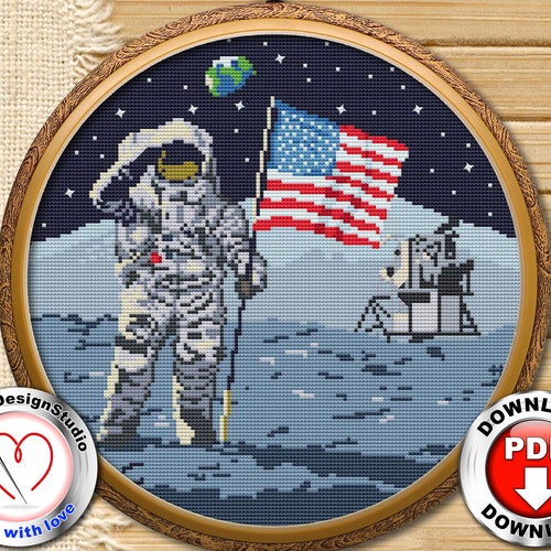 Nasa Spaceship Embroidery PDF Pattern Cross Stitch Download | Etsy