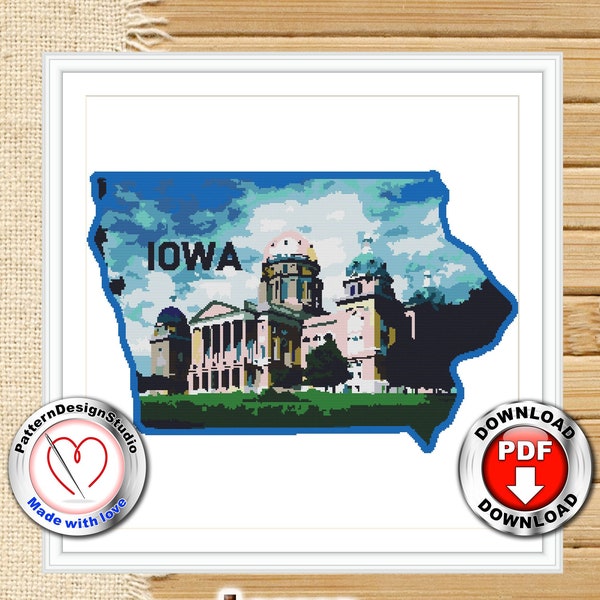 Iowa Cross Stitch - Etsy