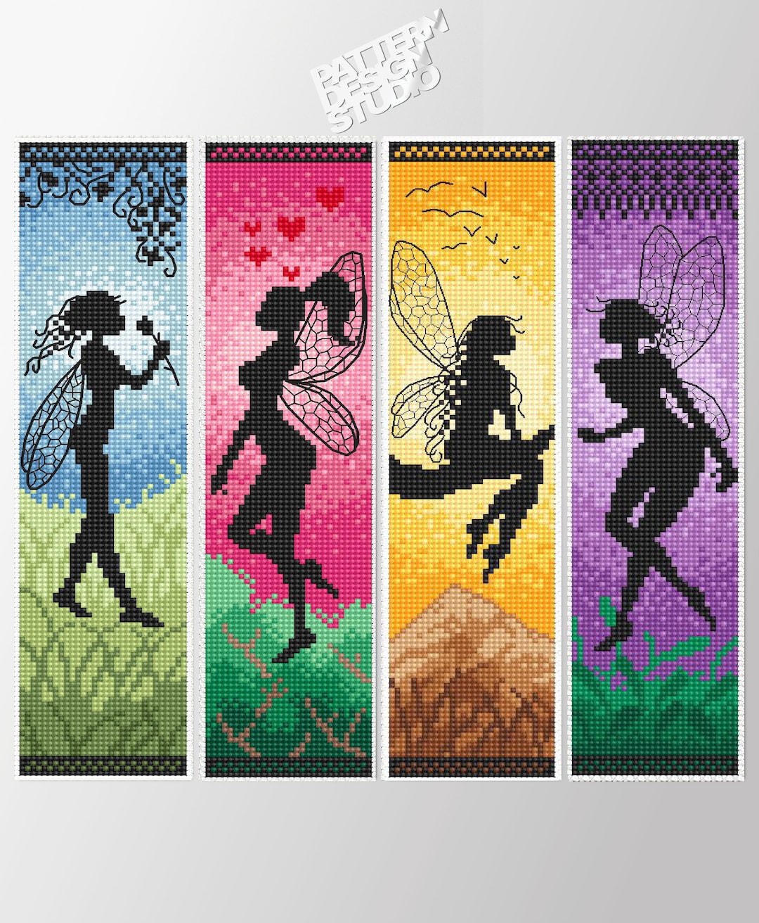 Fairy Silhouette Bookmark Set Cross Stitch Pattern PDF Download ...