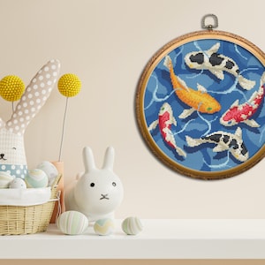 Koi Fish Pond Cross Stitch Pattern PDF Download, Oriental Japanese Koi ...