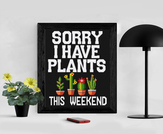Sorry I Have Plants P326 Subversive Cross Stitch Potted | Etsy UK