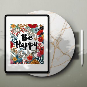 Be Happy Cross Stitch Pattern PDF Instant Download, Counted сross ...