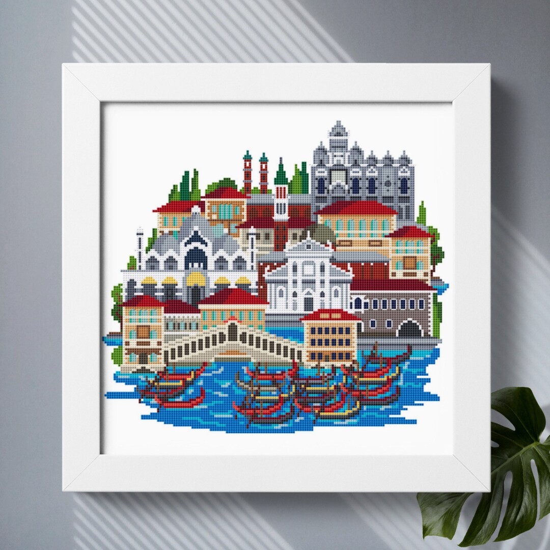 Venice Cross Stitch Pattern PDF Italy Cityscape Easy Counted Cross ...