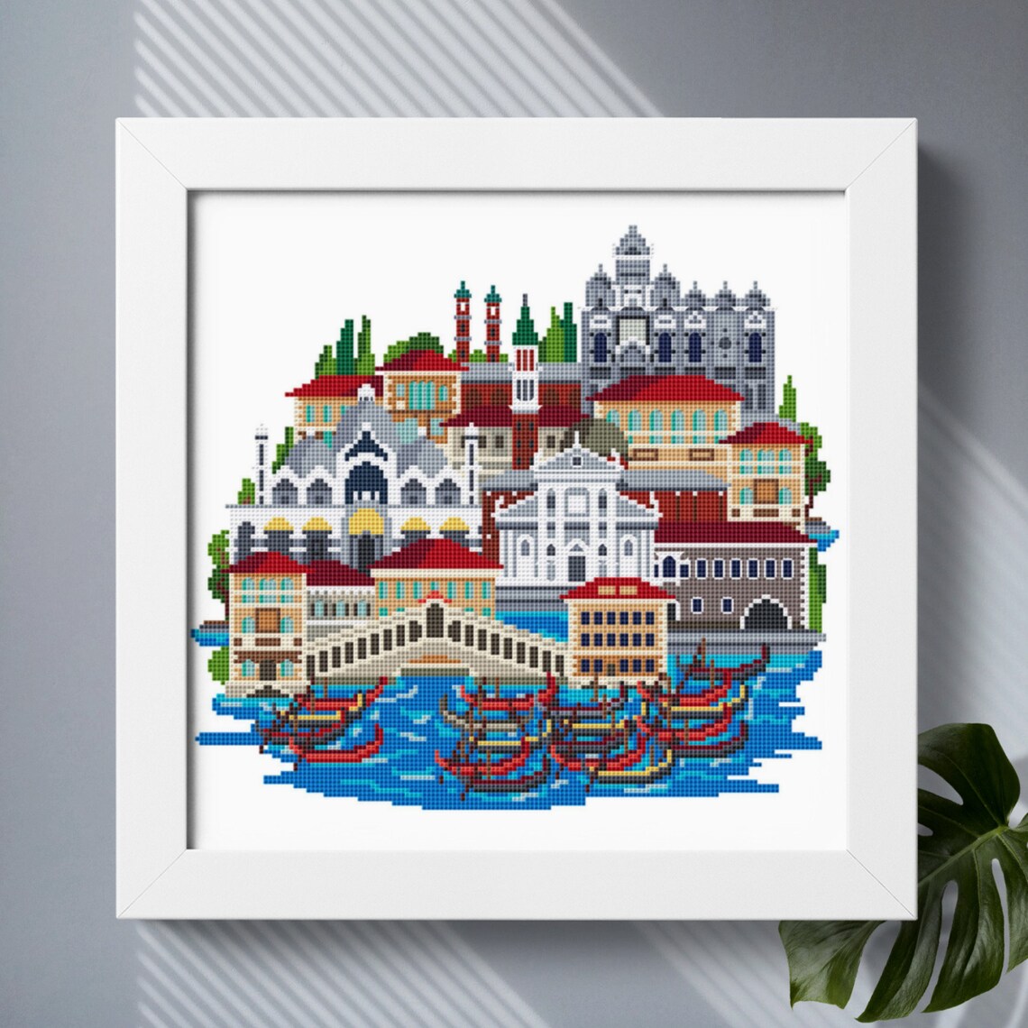 Venice Cross Stitch Pattern PDF Italy Cityscape Easy Counted - Etsy