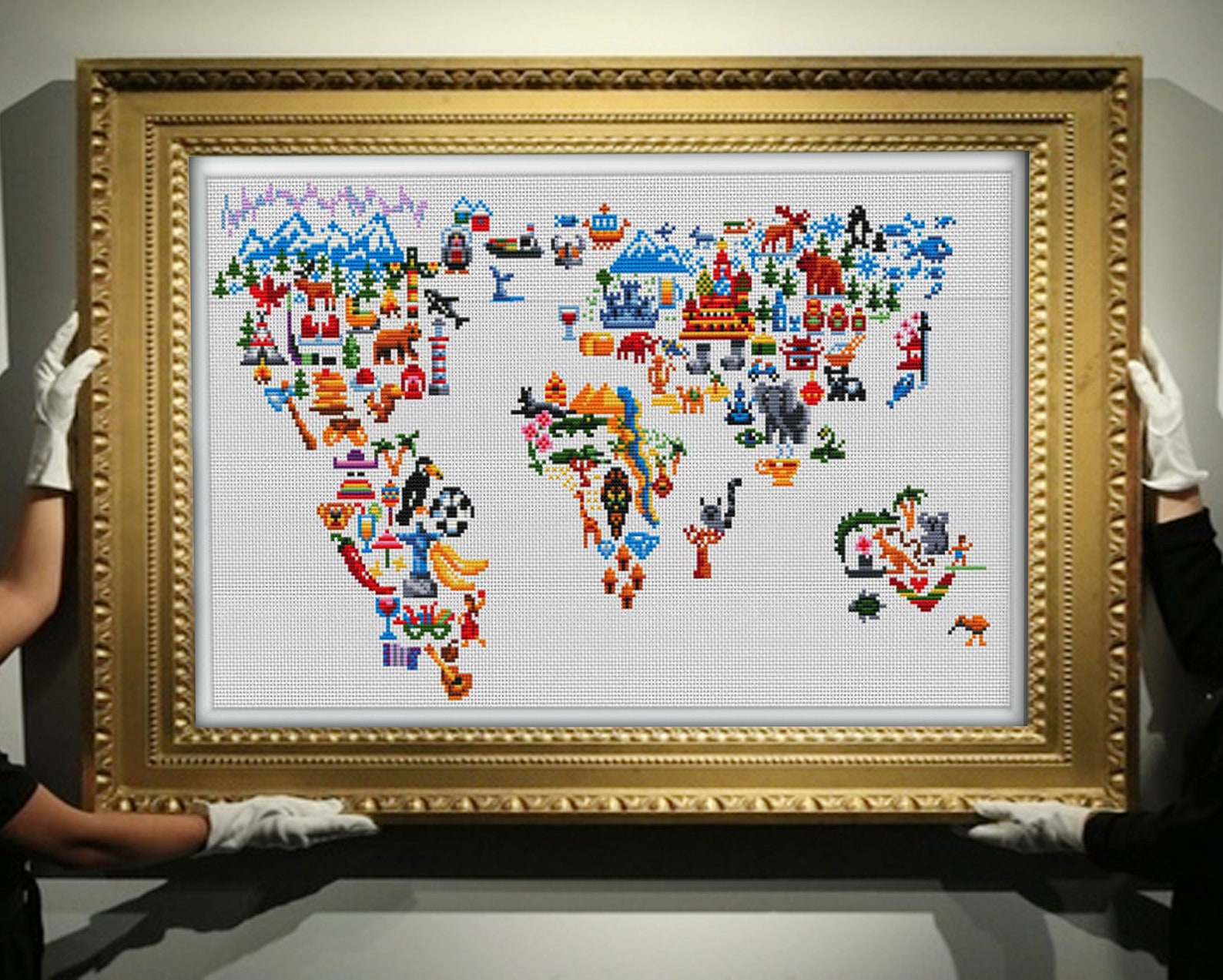 World Map Cross Stitch Pattern PDF Travel Cross Stitch Modern ...
