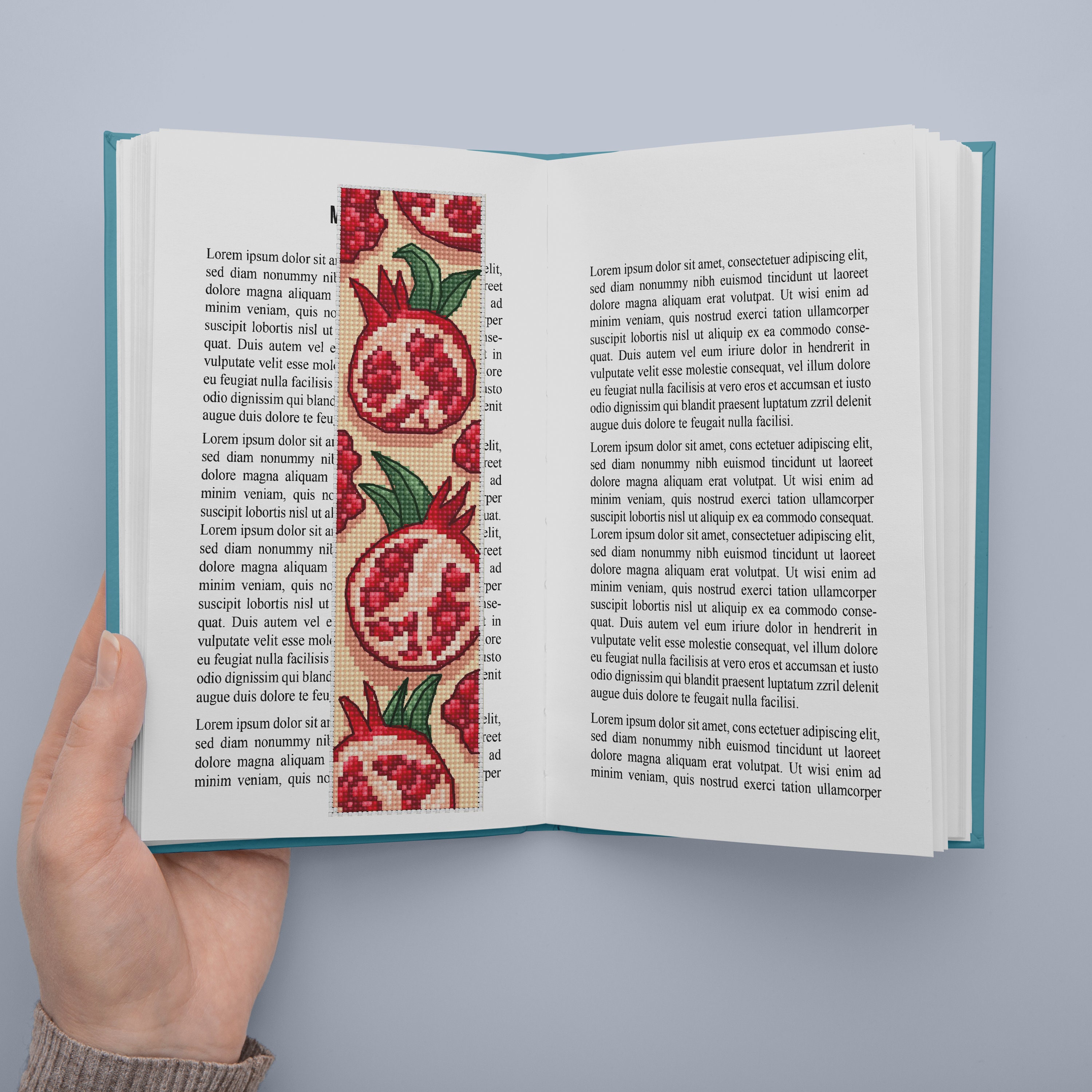 Pomegranate Bookmark Cross Stitch Pattern PDF, Fruit Embroidery, Food ...