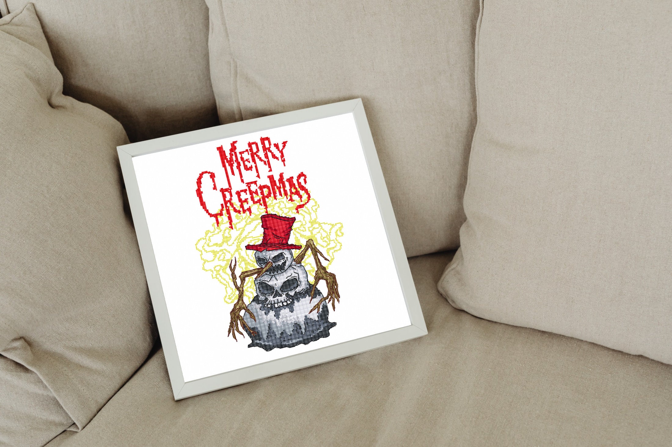 Gothic Christmas Cross Stitch Pattern PDF Download Merry - Etsy