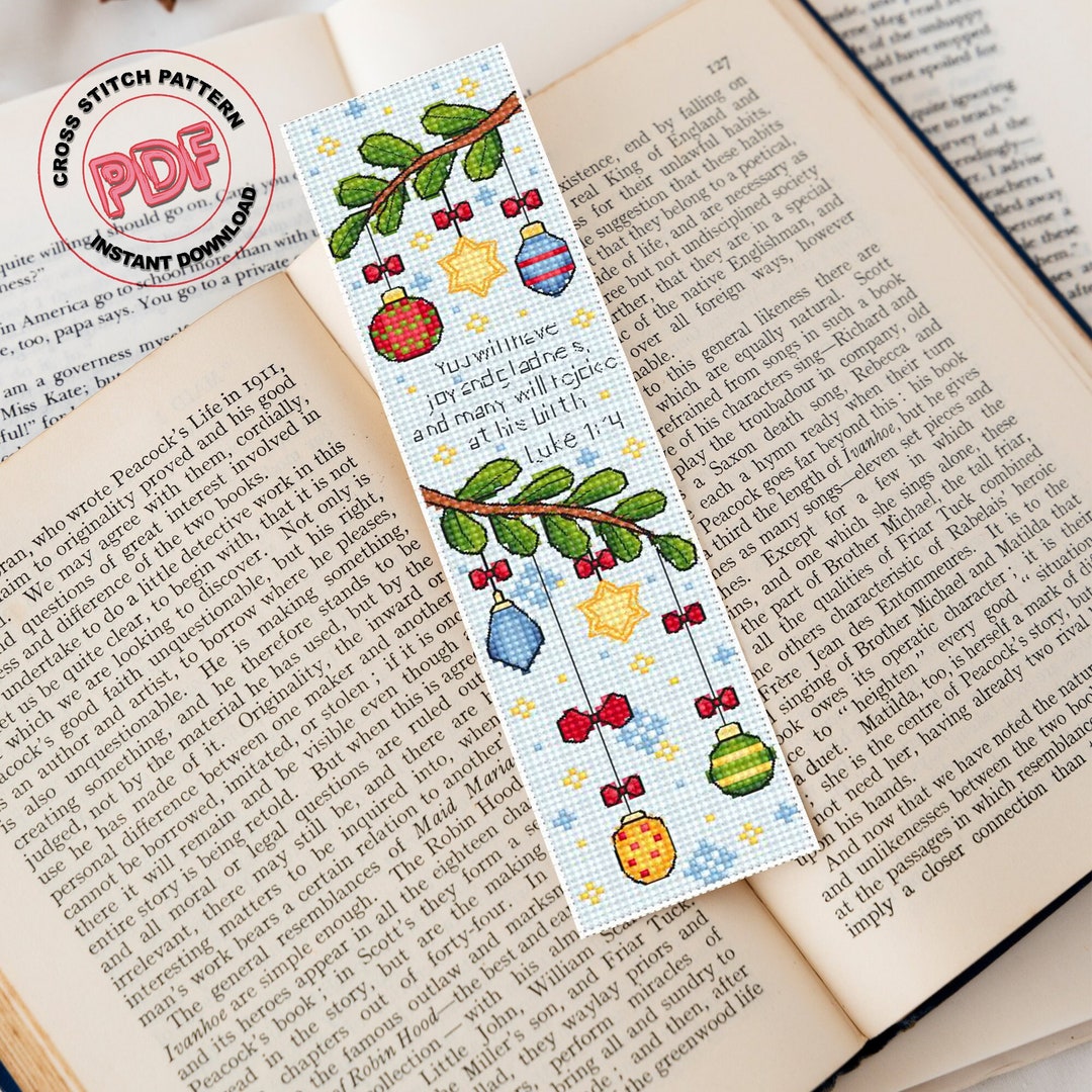 Bible Bookmark Cross Stitch Pattern PDF, Christian Handmade Bookmark ...