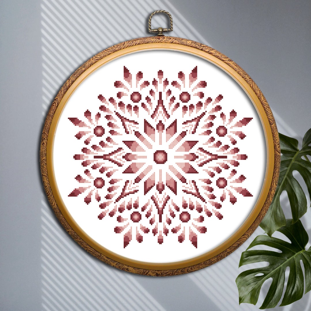Mandala Cross Stitch Pattern PDF Colorful Floral Geometric Mandala Modern Counted Cross Stitch ...