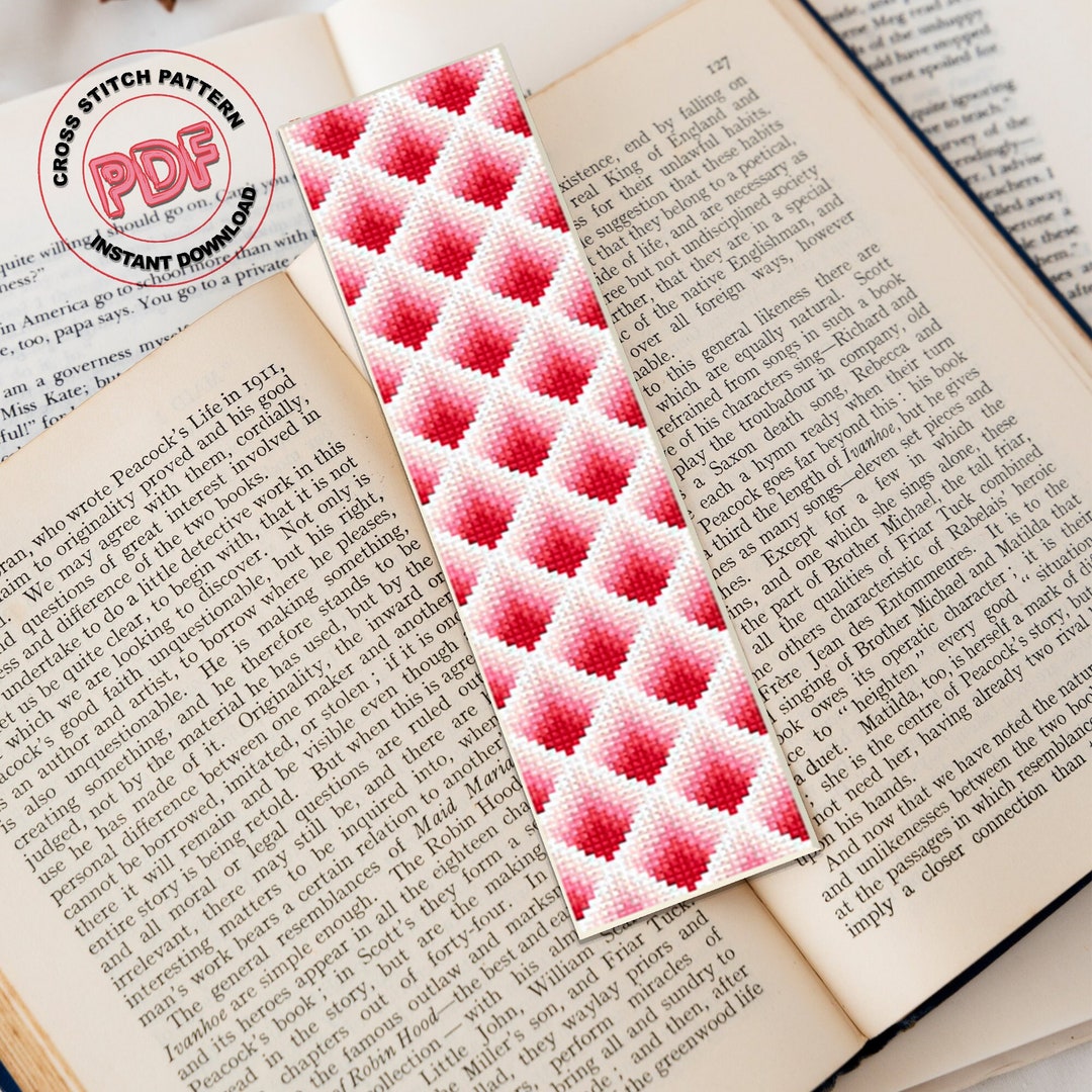 3D Bookmark Cross Stitch Pattern PDF Download, Handmade Bookmarks for ...