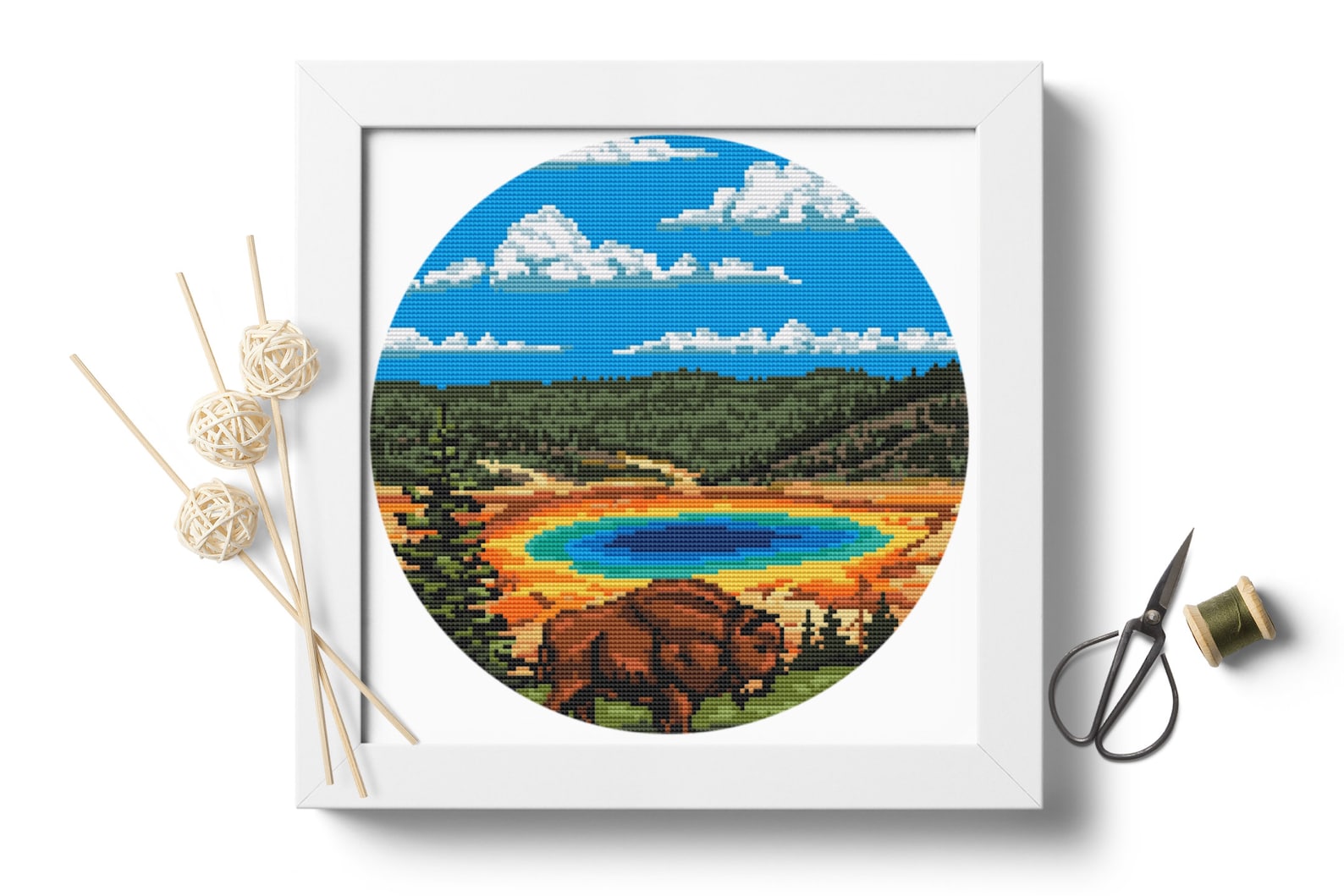 Yellowstone National Park #P118 Cross Stitch Embroidery PDF Pattern ...