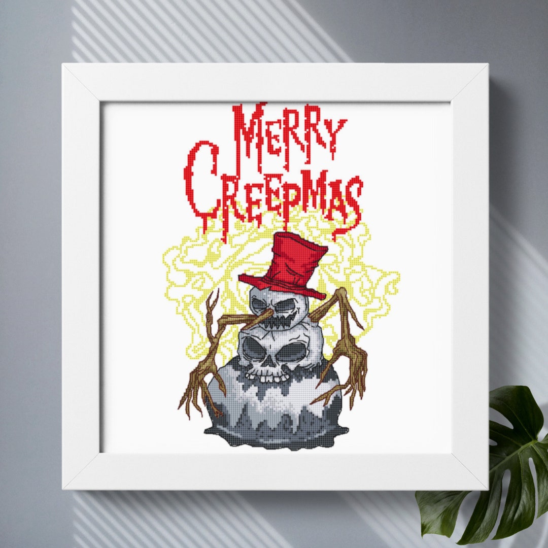 Gothic Christmas Cross Stitch Pattern PDF Download, Merry Creepmas ...
