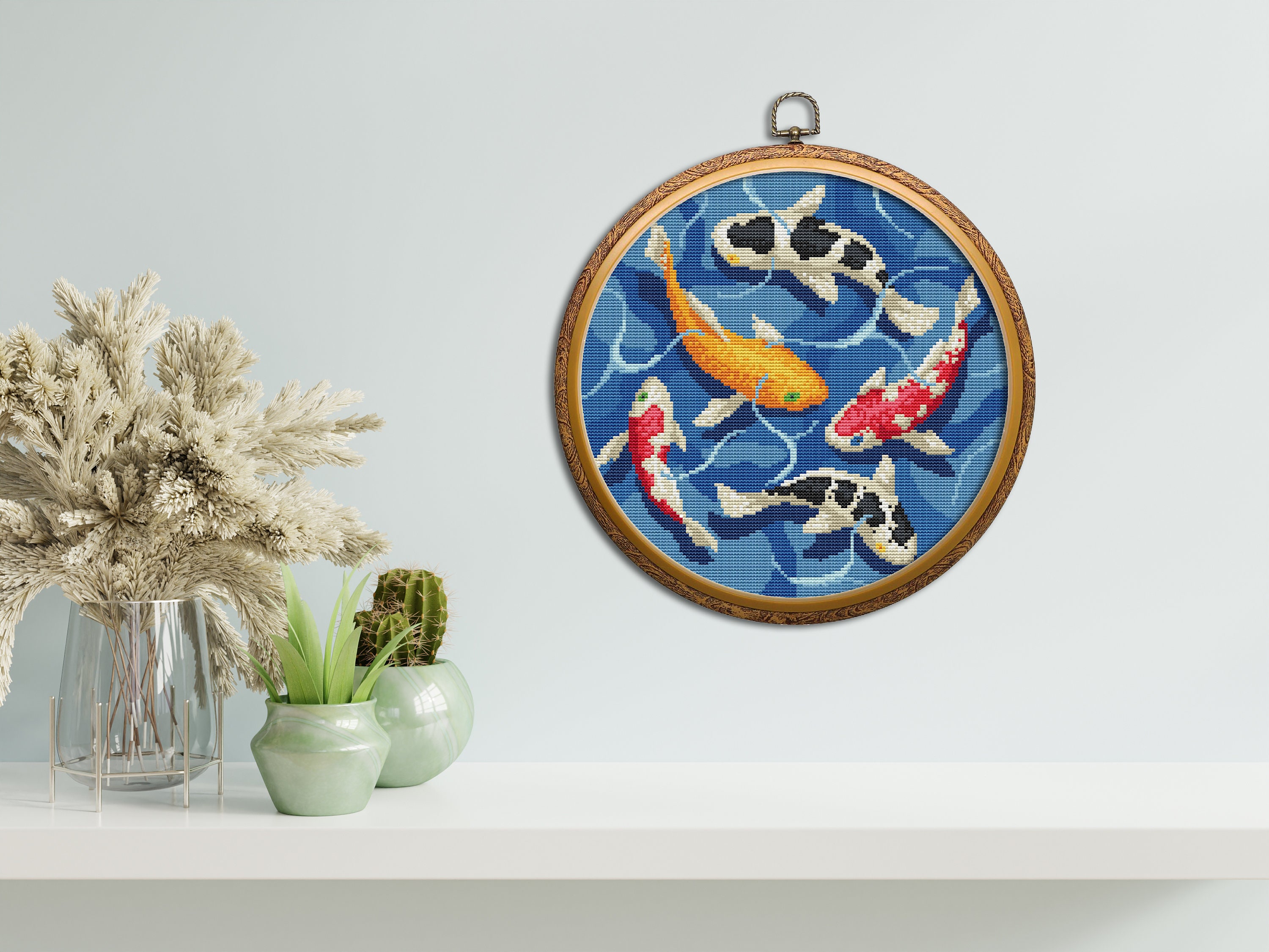 Koi Fish Pond Cross Stitch Pattern PDF Download Oriental - Etsy