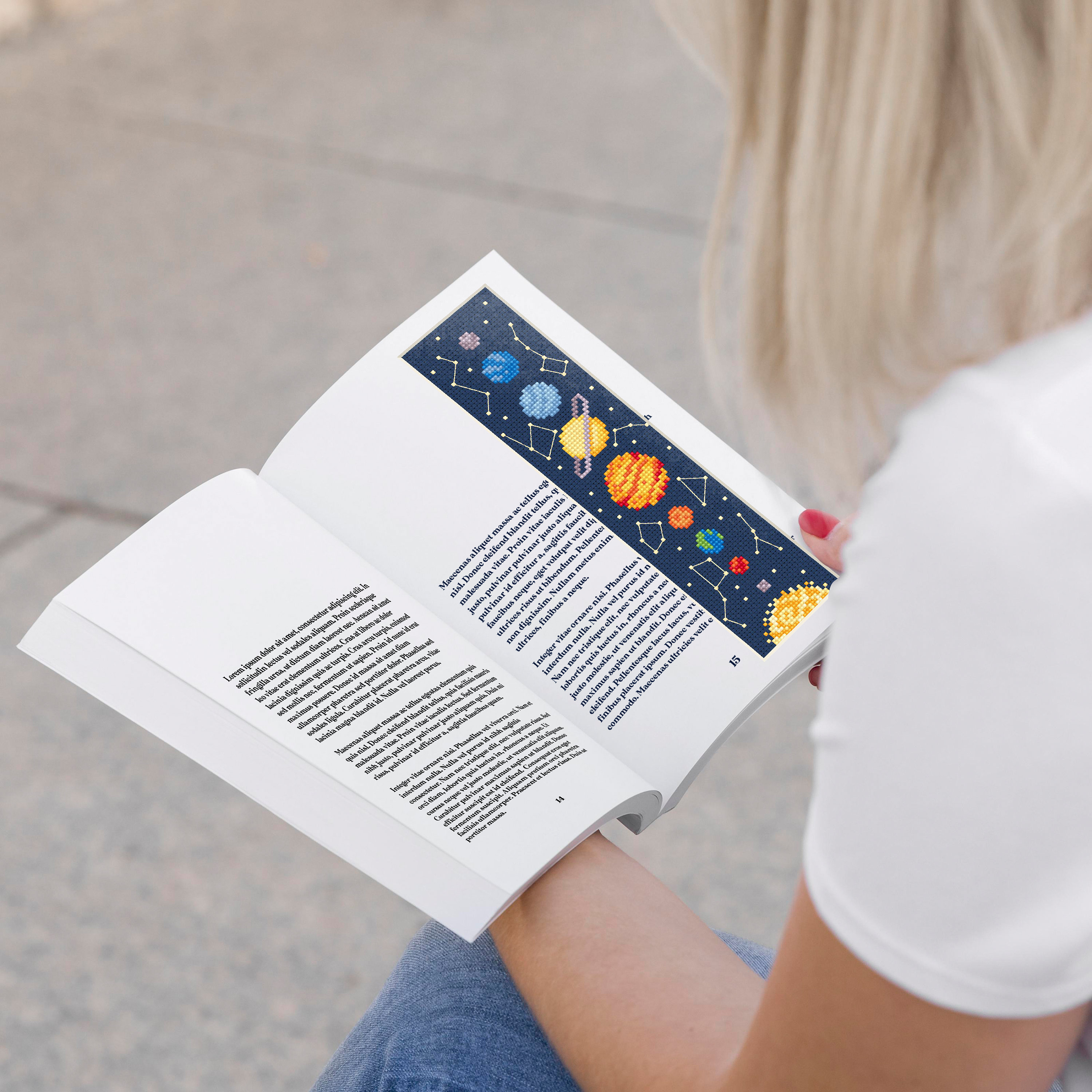 Solar System Bookmark Cross Stitch Pattern PDF, Unique Space Pattern ...