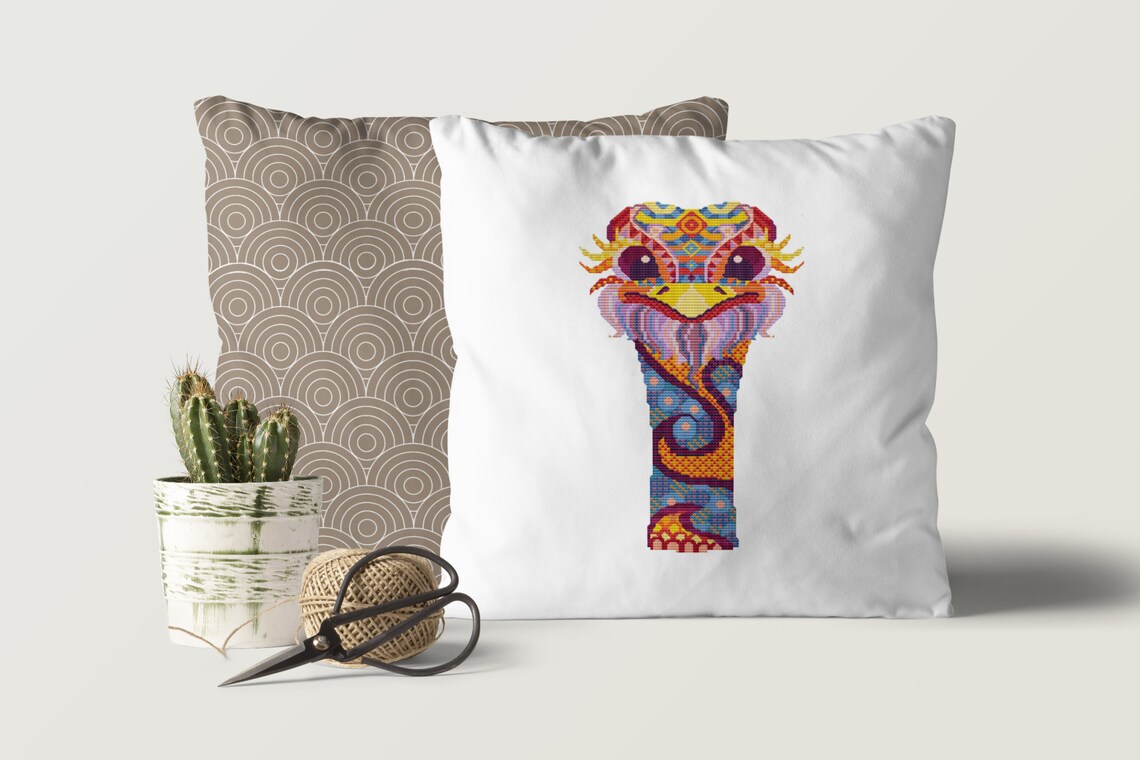 Mandala Ostrich #P64 Cross Stitch Embroidery Pattern PDF Download ...