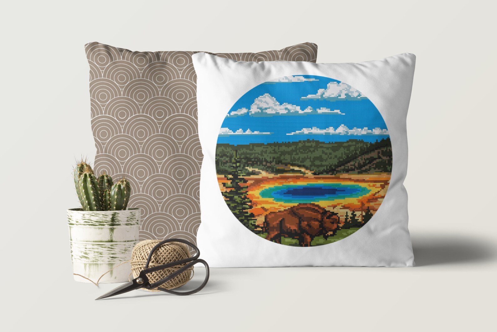 Yellowstone National Park #P118 Cross Stitch Embroidery PDF Pattern ...