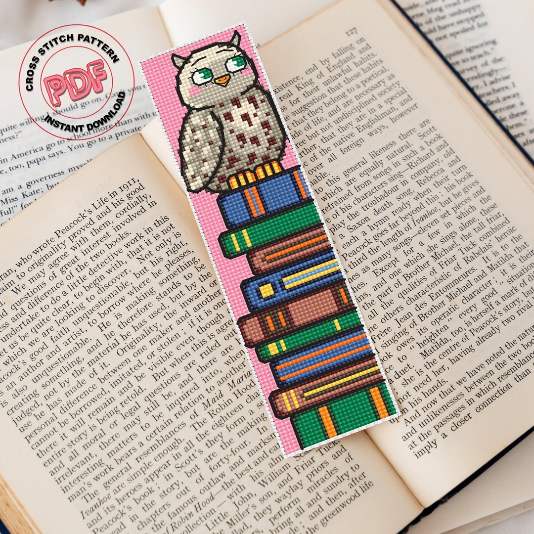 Owl Bookmark Cross Stitch Pattern PDF, Cute Kids Handmade Bookmark ...