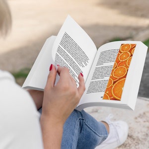 Orange Bookmark Cross Stitch Pattern PDF, Fruit Embroidery, Food Cross ...