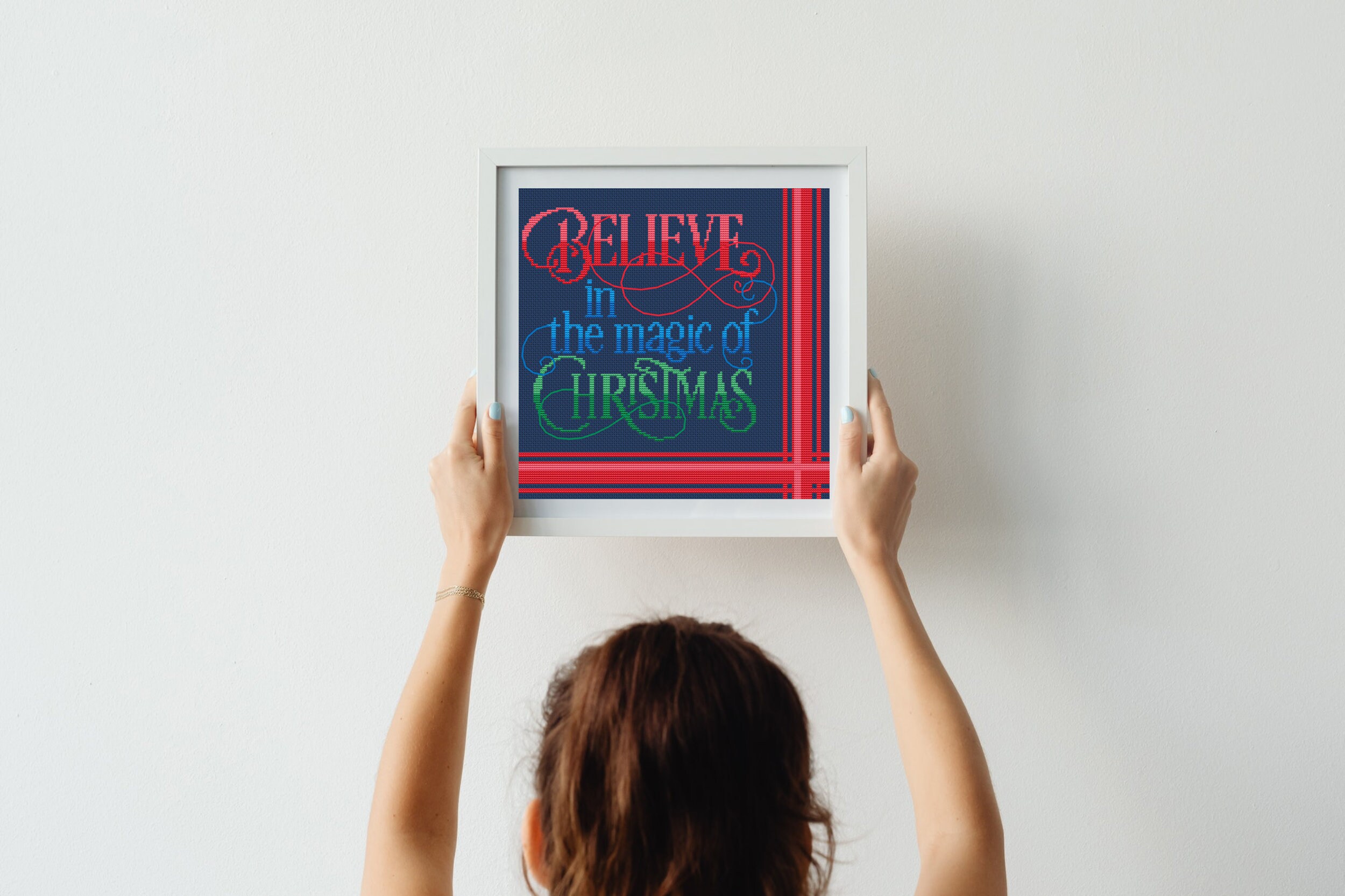 Christmas Lettering Cross Stitch Pattern PDF Download Easy - Etsy