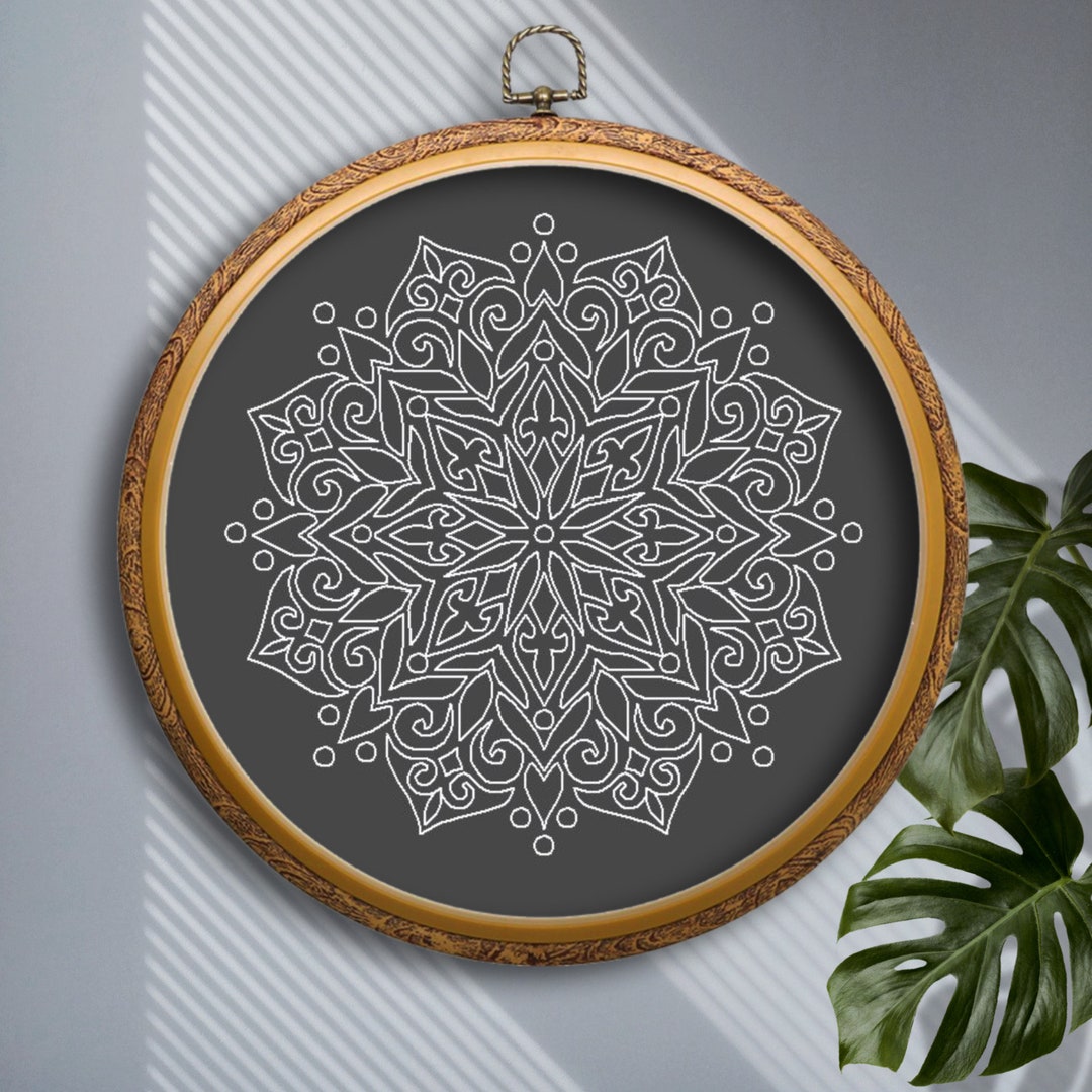 Blackwork Embroidery Patterns Mandala Geometric Mandala Flower Cross ...