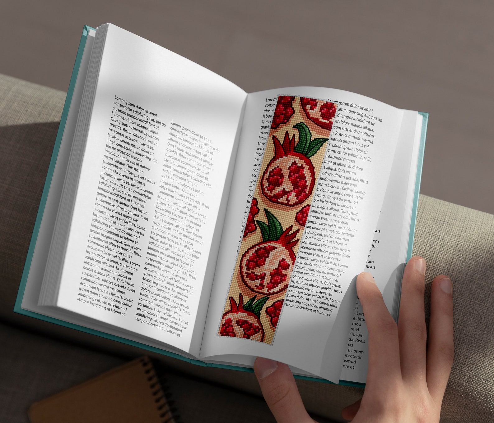 Pomegranate Bookmark Cross Stitch Pattern PDF, Fruit Embroidery, Food ...