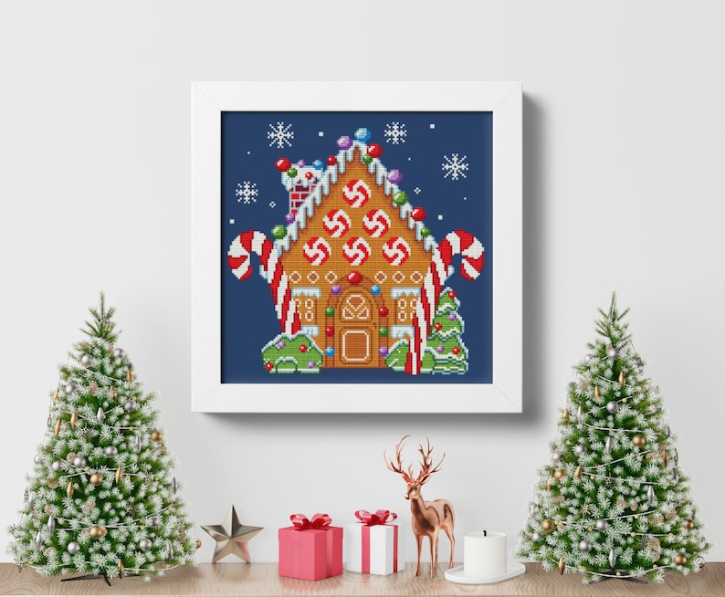 Gingerbread House Cross Stitch Pattern PDF Download, Gingerbread ...