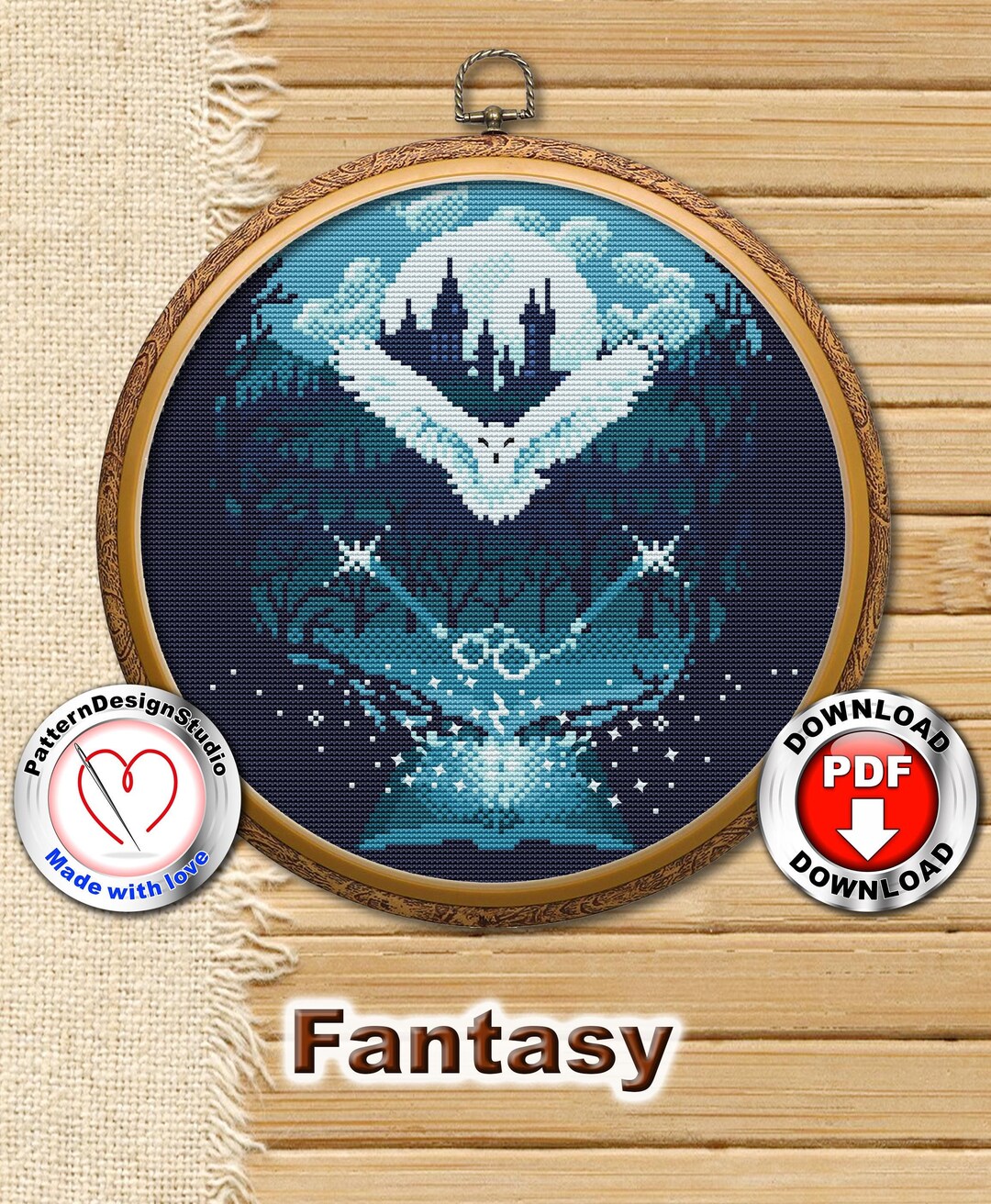 Fantasy Castle Cross Stitch Pattern PDF Instant Download, Magical ...