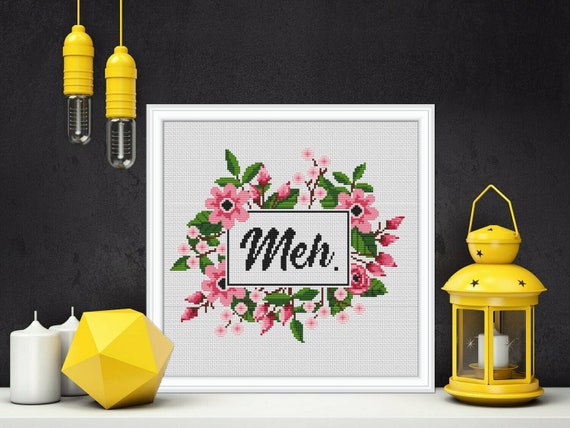 Meh Funny the Simpson Quote Cross Stitch Pattern Digital | Etsy