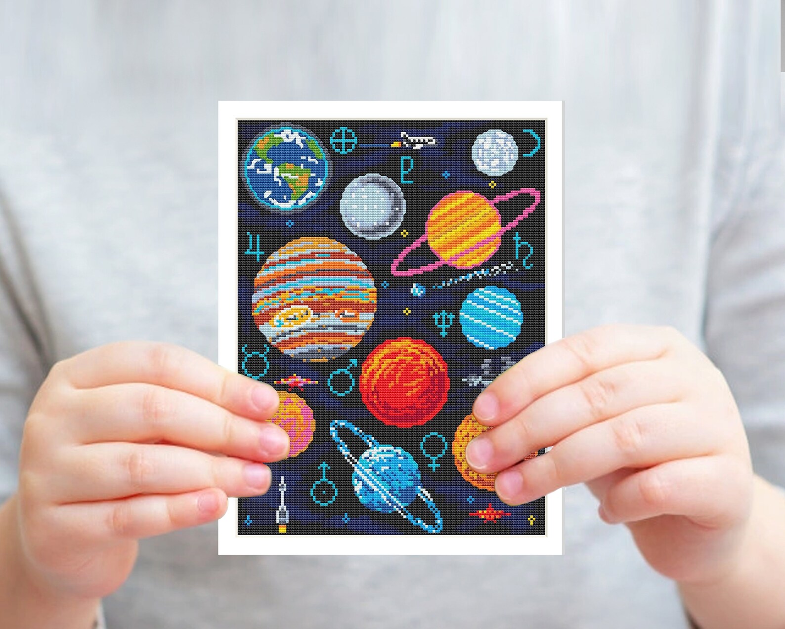 Solar System Cross Stitch Pattern PDF Download Planet - Etsy