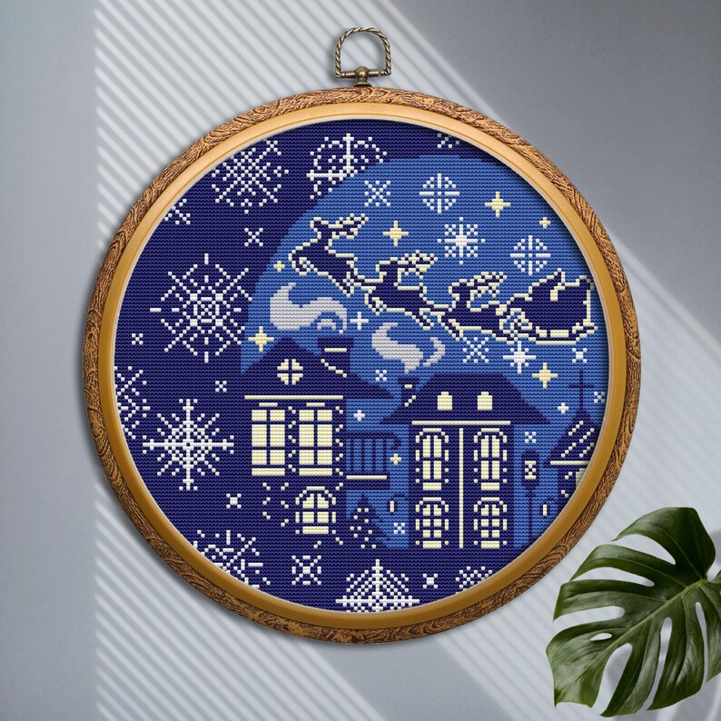 Christmas Scene Cross Stitch Pattern PDF Download, Winter Cross Stitch ...