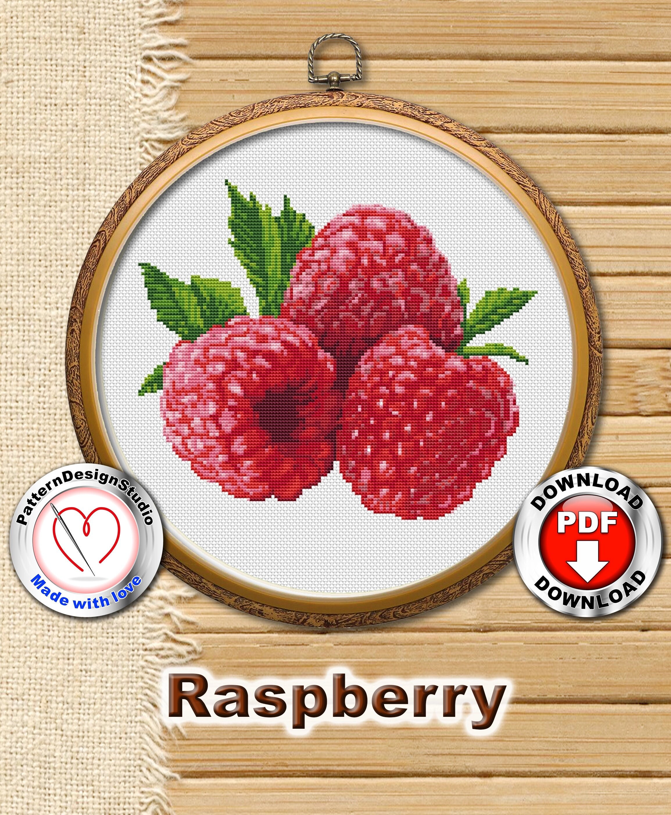 Raspberry P317 Raspberry Cross Stitch Embroidery Pattern | Etsy