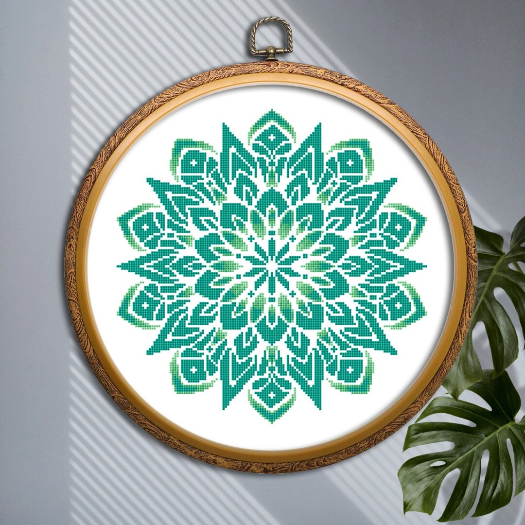 Mandala Cross Stitch Pattern PDF Colorful Floral Mandala Geometric Mandala Modern Counted Cross ...