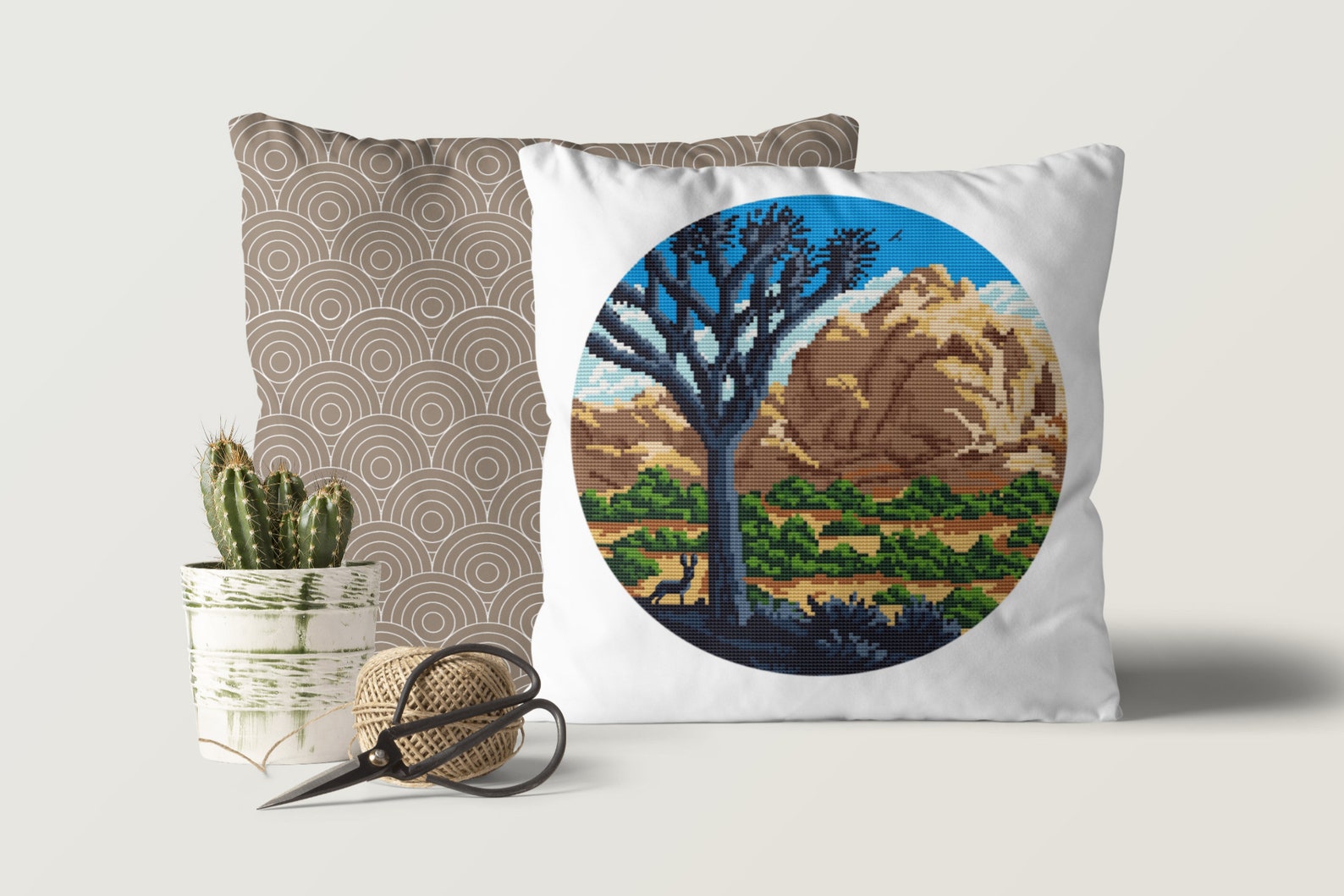 Joshua Tree National Park Modern Cross Stitch Pattern Nature - Etsy