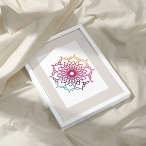 Gradient Mandala Cross Stitch Pattern, Geometric Design, Rainbow ...