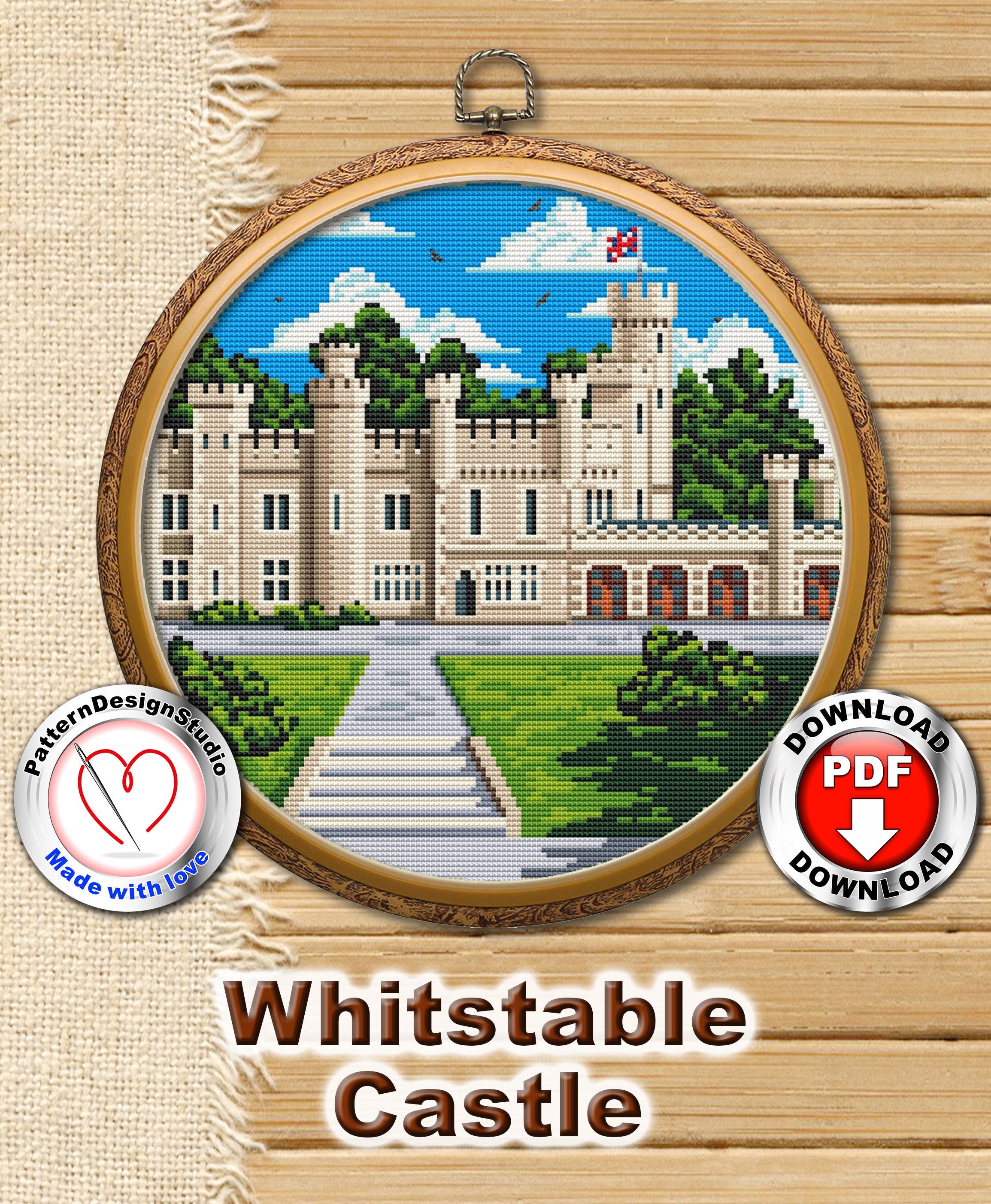Whitstable Castle Cross Stitch Embroidery PDF Pattern Instant Download ...