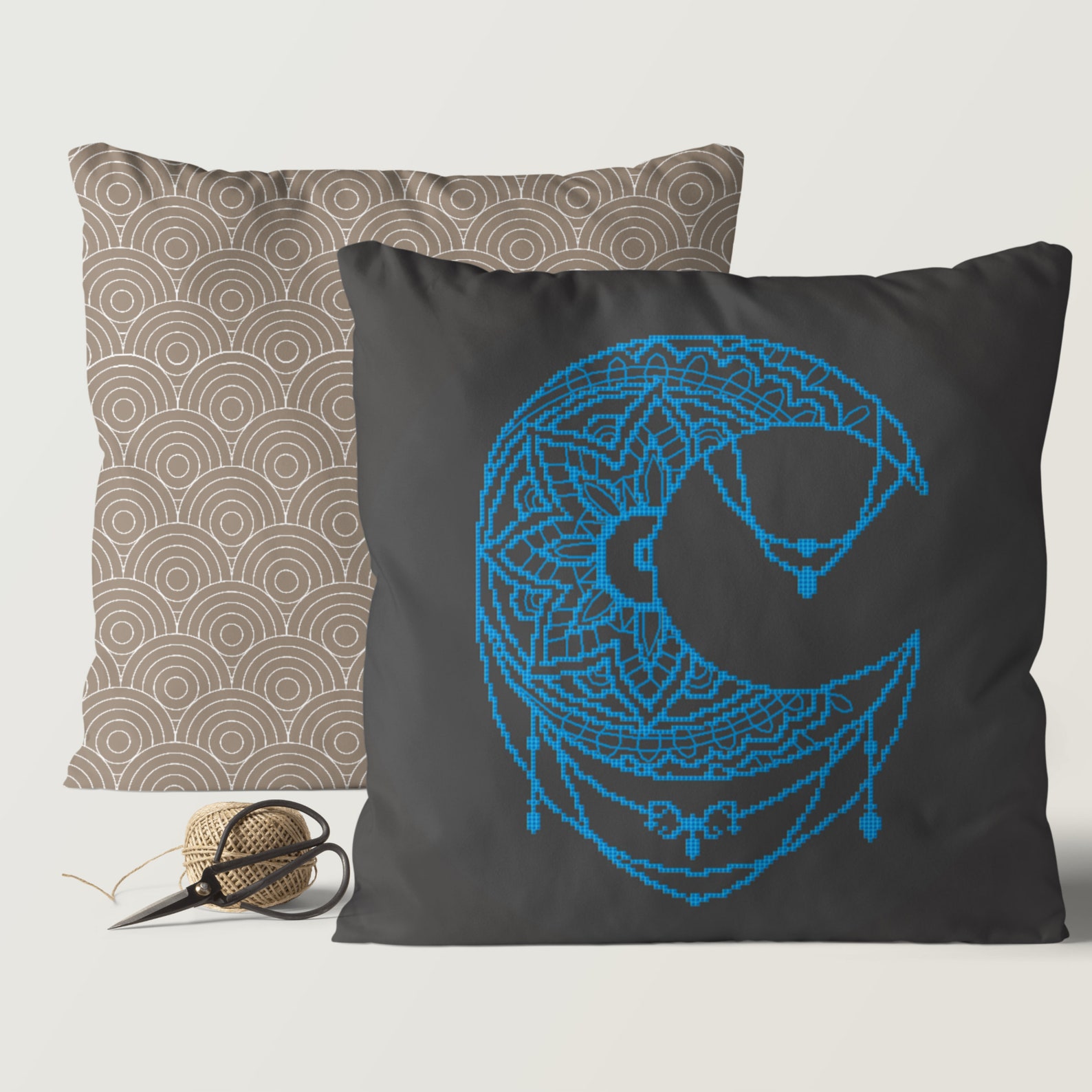 Moon Mandala Cross Stitch Pattern PDF Download, Crescent Moon Mandala ...