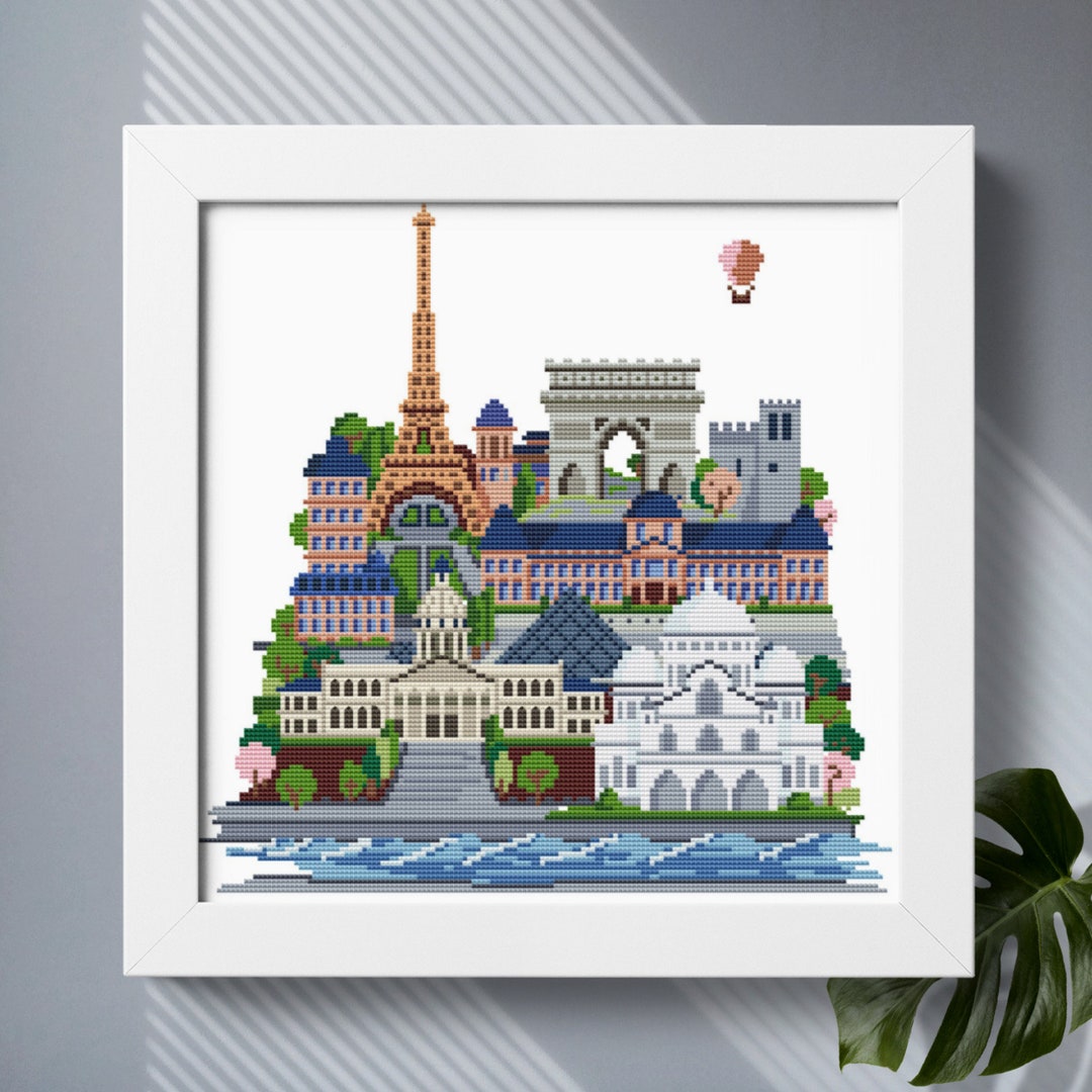 Paris Cross Stitch Pattern PDF Eiffel Tower City Skyline Travel Easy ...