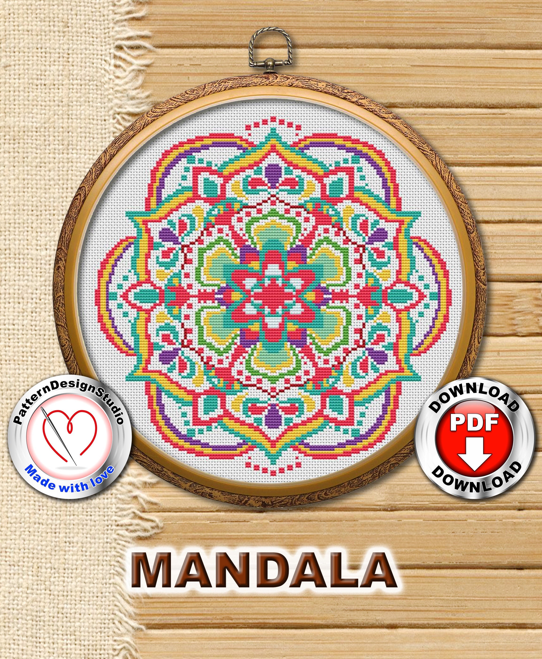 Floral Mandala Embroidery PDF Pattern Cross Stitch Download | Etsy