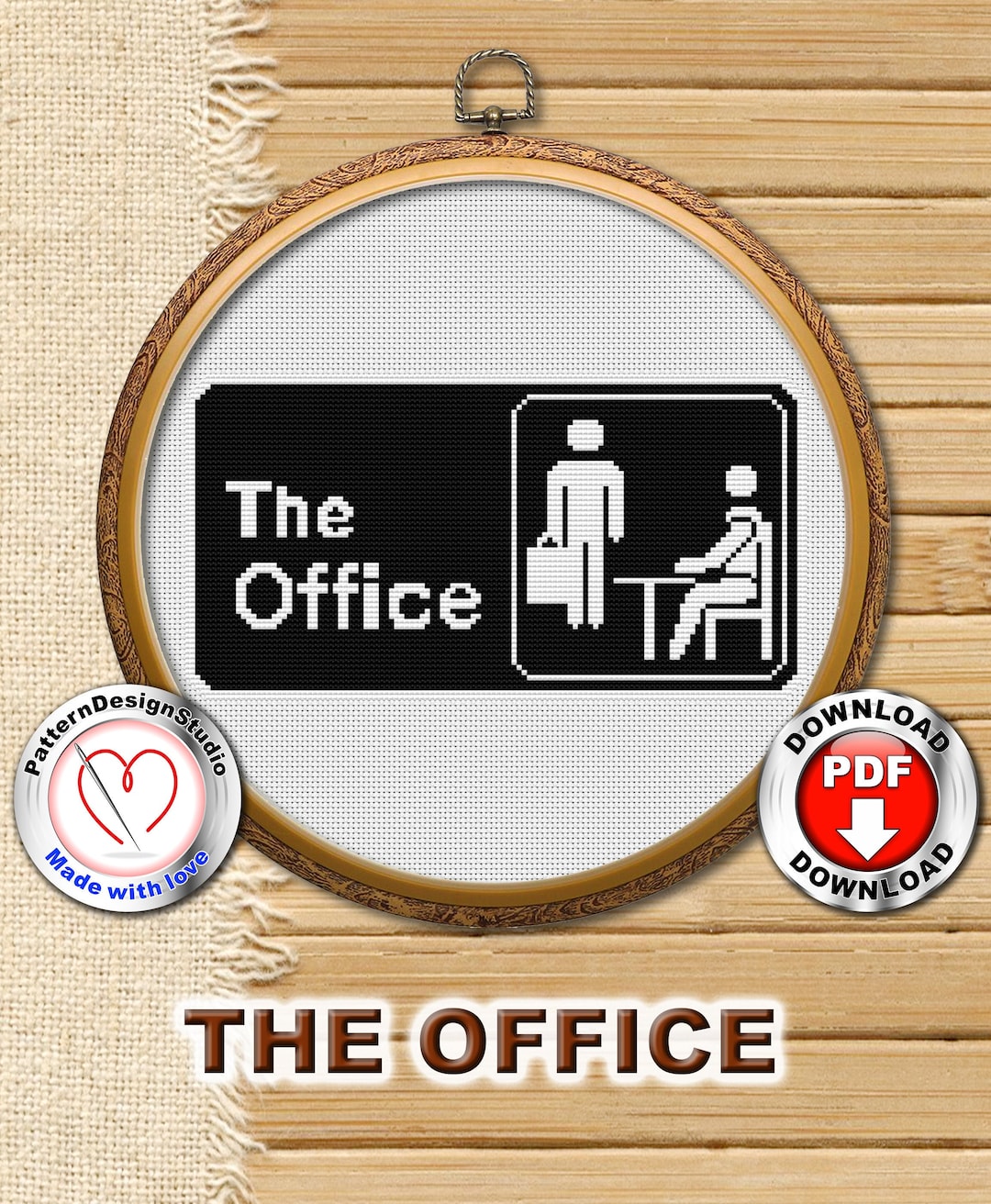 The Office Sign TV Show Cross Stitch Pattern PDF Digital Download Gift ...
