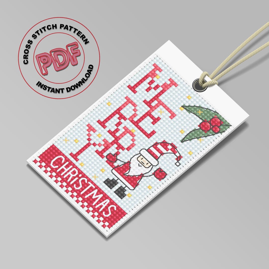 Christmas Cross Stitch Gift Tag Patterns PDF Download, Handmade ...