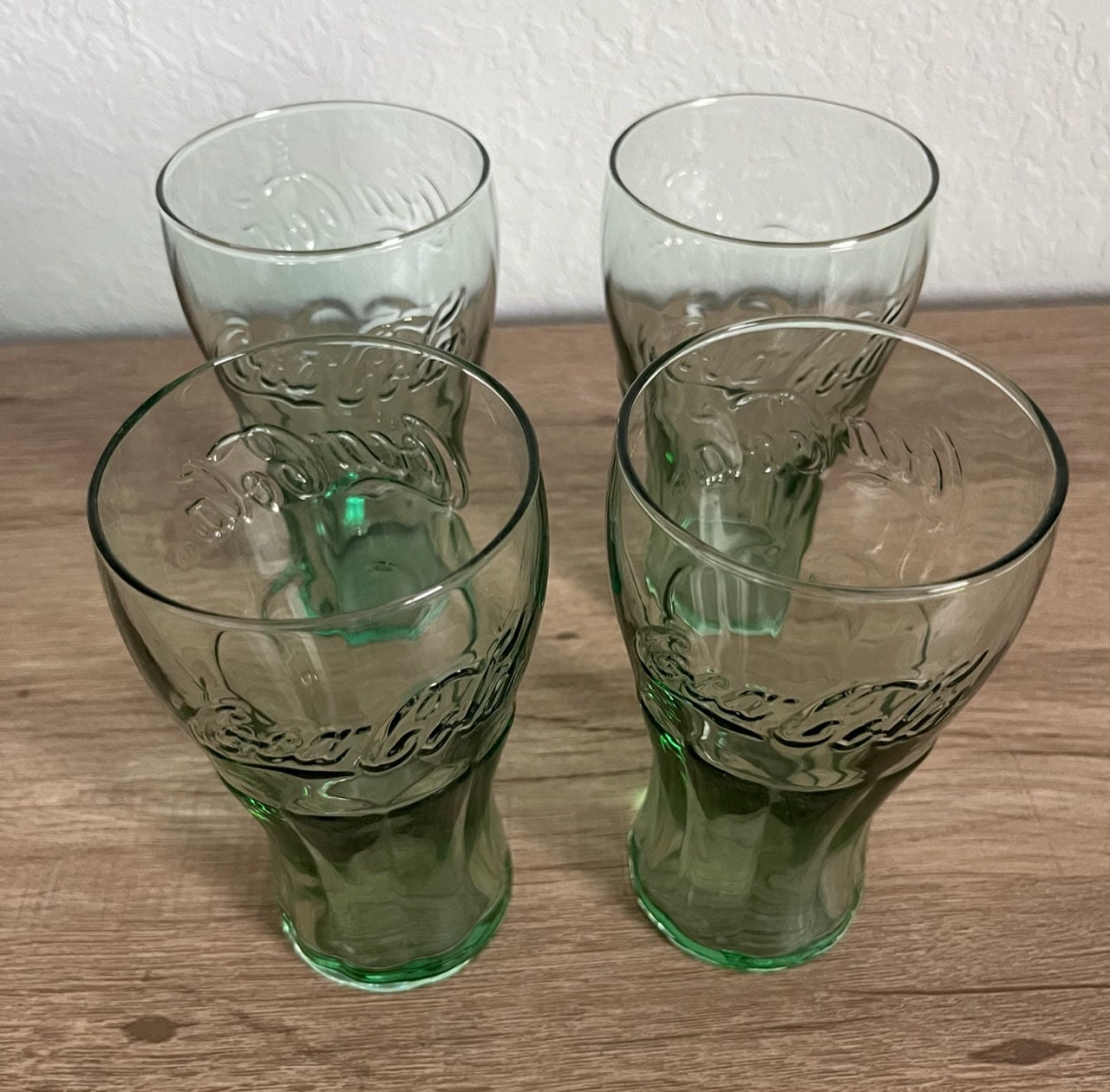 Vintage Green Coca Cola Glasses Set of 4 - Etsy