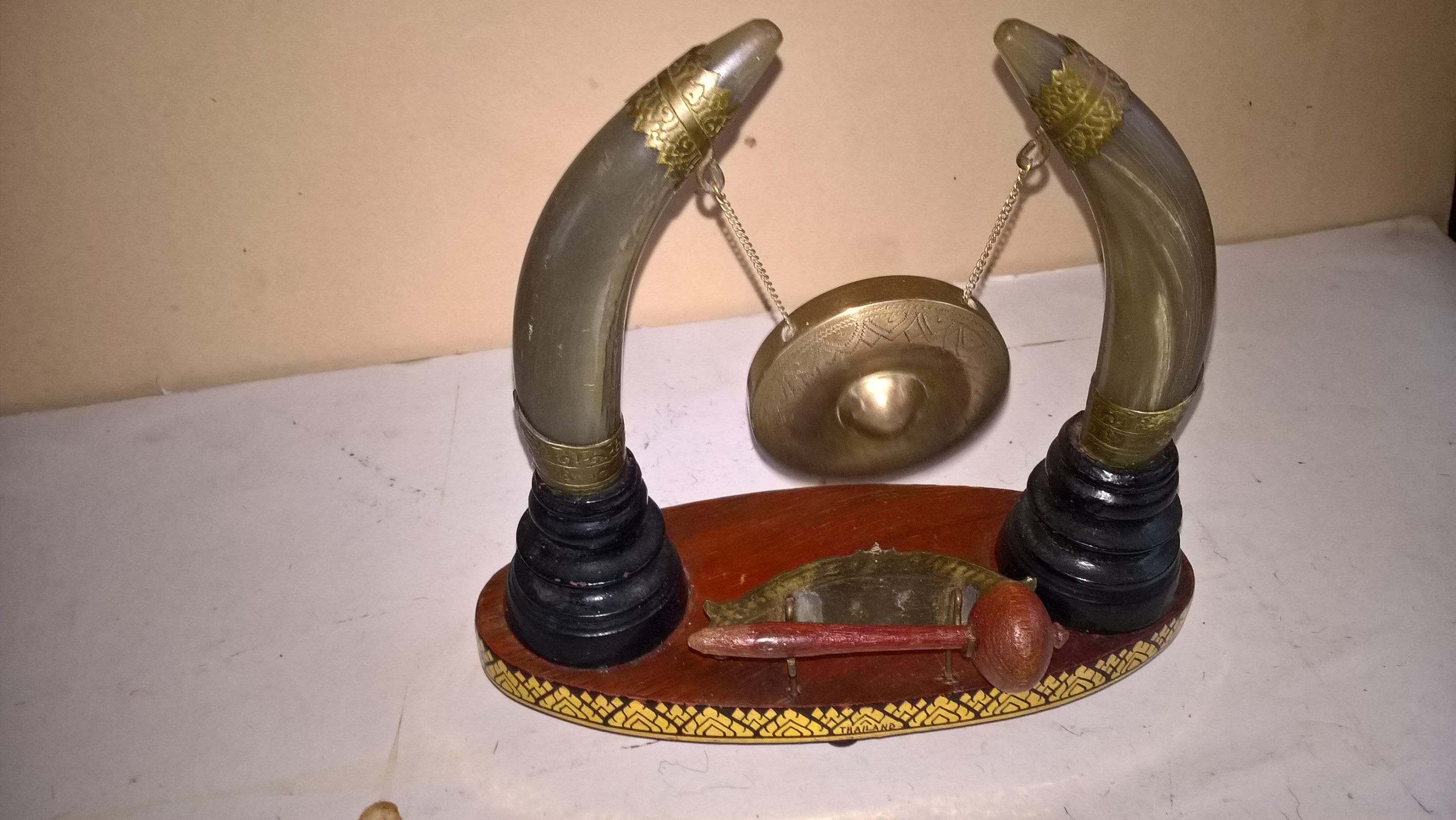 Small Vintage Brass Gong Made in Thailand - Etsy